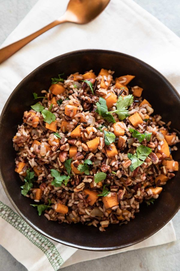 Wild Rice Pilaf with Sweet Potaotes