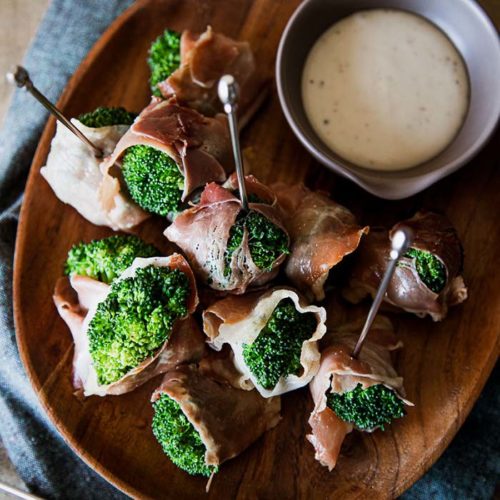 Appetizer with Broccoli + Prosciutto