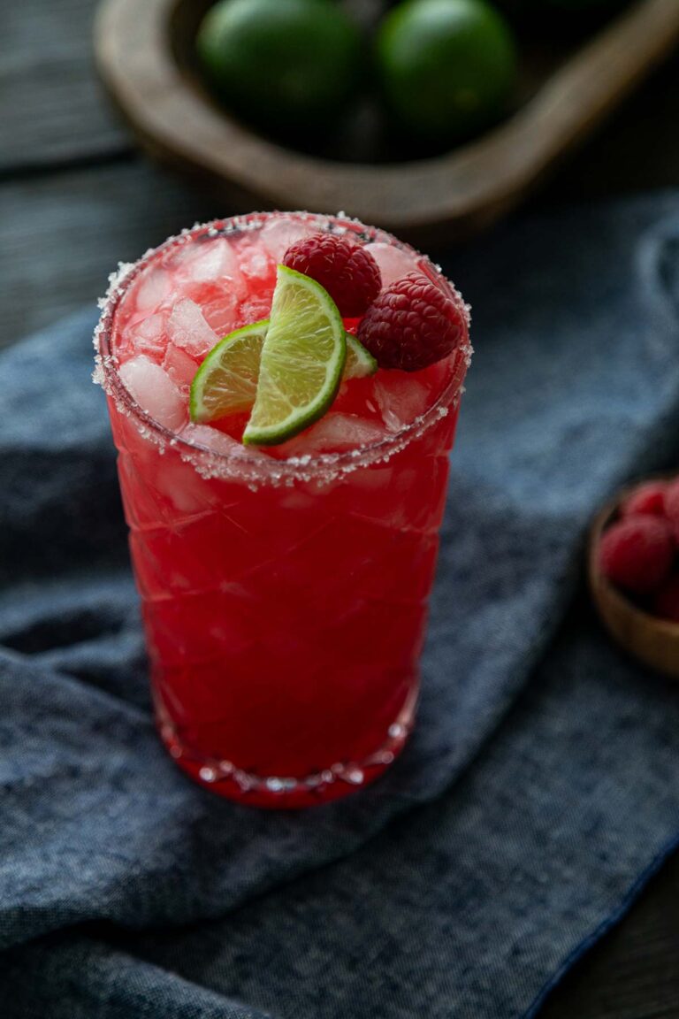 Raspberry Margarita Recipe made w. Fresh Raspberries