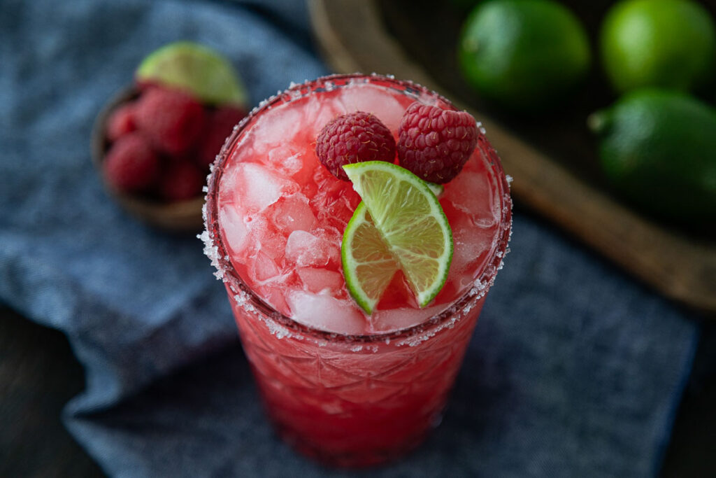 Raspberry Margarita Recipe made w. Fresh Raspberries